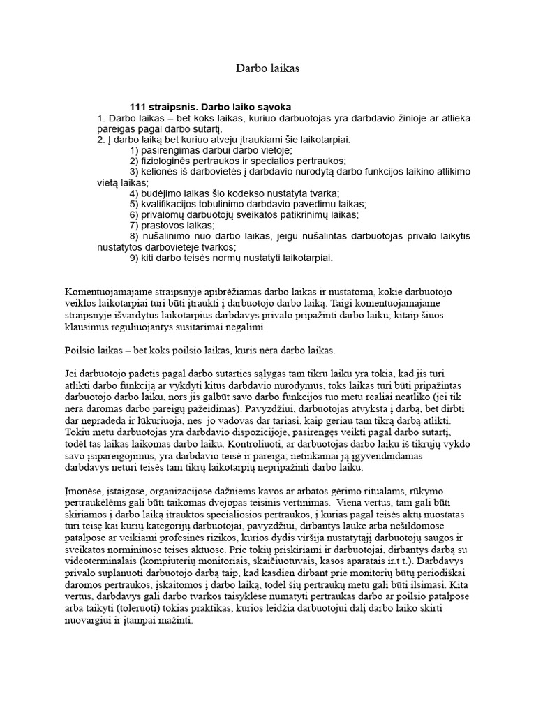 Darbo Laikas | PDF