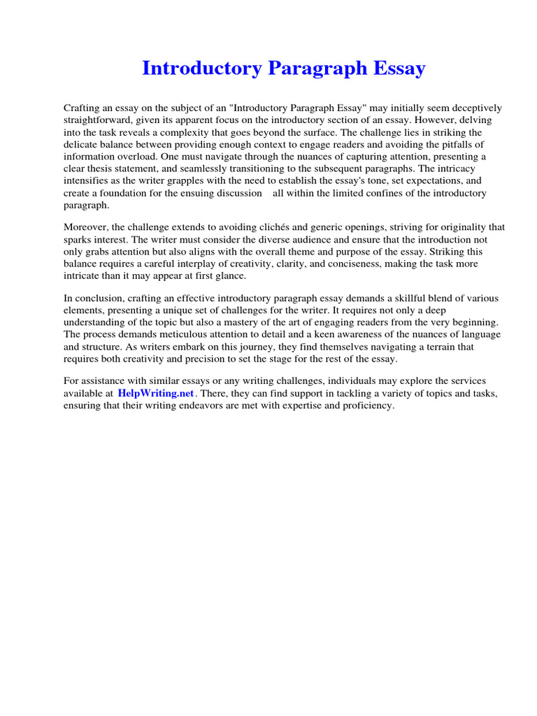 Introductory Paragraph Essay | PDF | Dwight D. Eisenhower | Budweiser