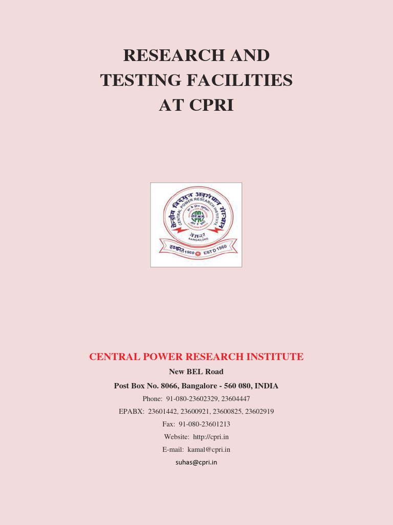 R&D and Testing Facilities at CPRI | PDF | Transformer | Fuse (Electrical)