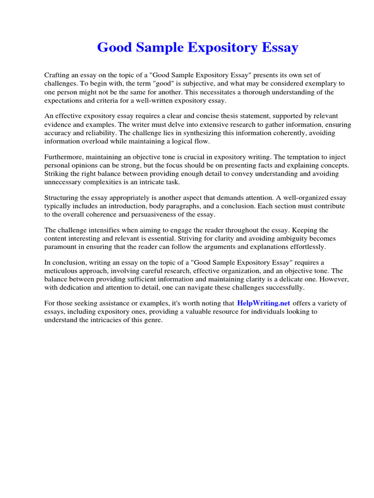 Good Sample Expository Essay | PDF | Essays | Mechanization