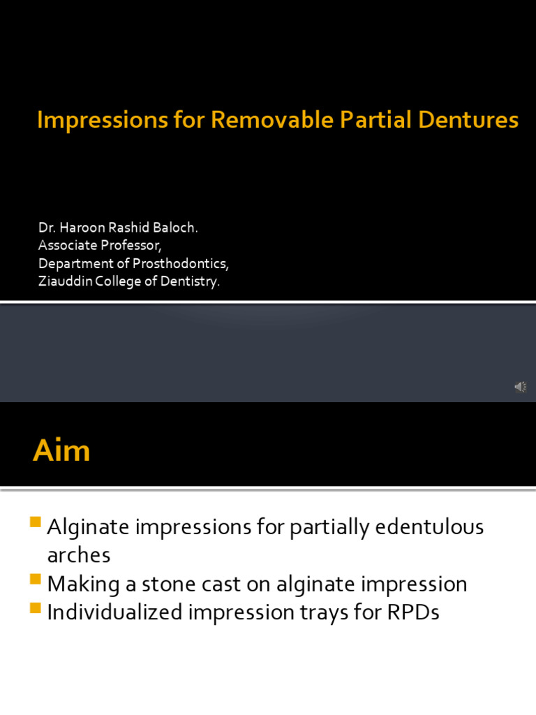 9 - Impressions For Partial Dentures Dental Presentation | PDF | Dentistry Branches | Materials