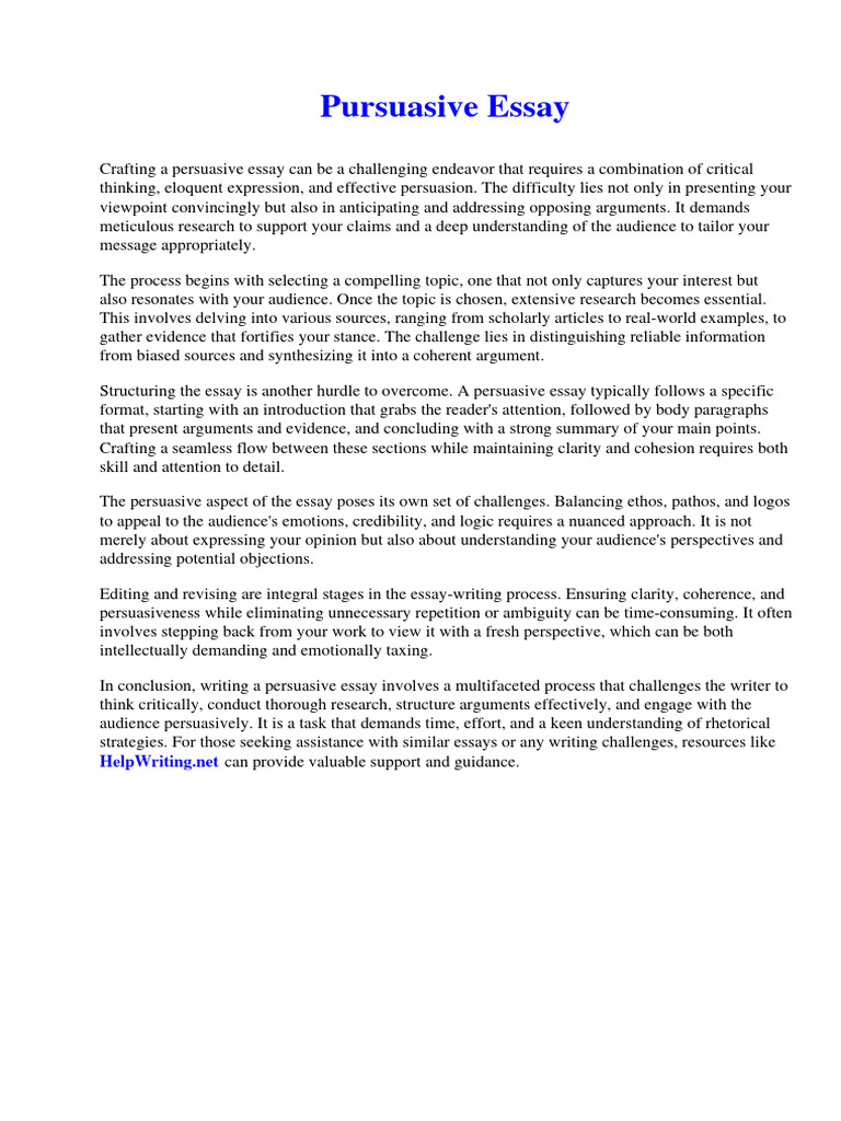 Pursuasive Essay | PDF