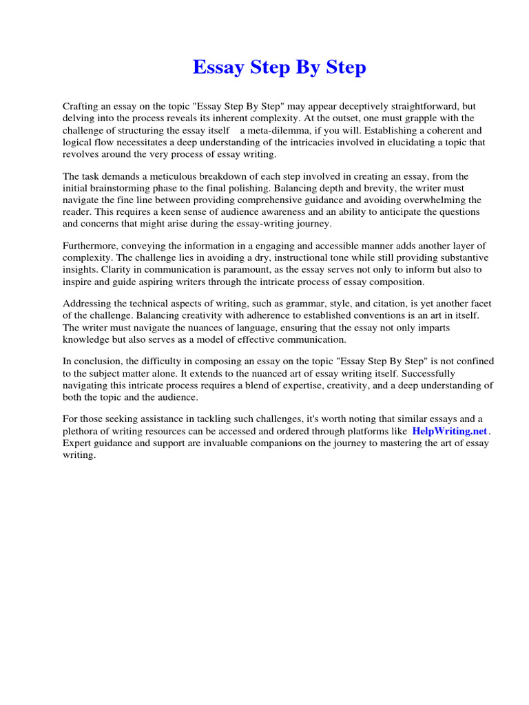 Essay Step by Step | PDF