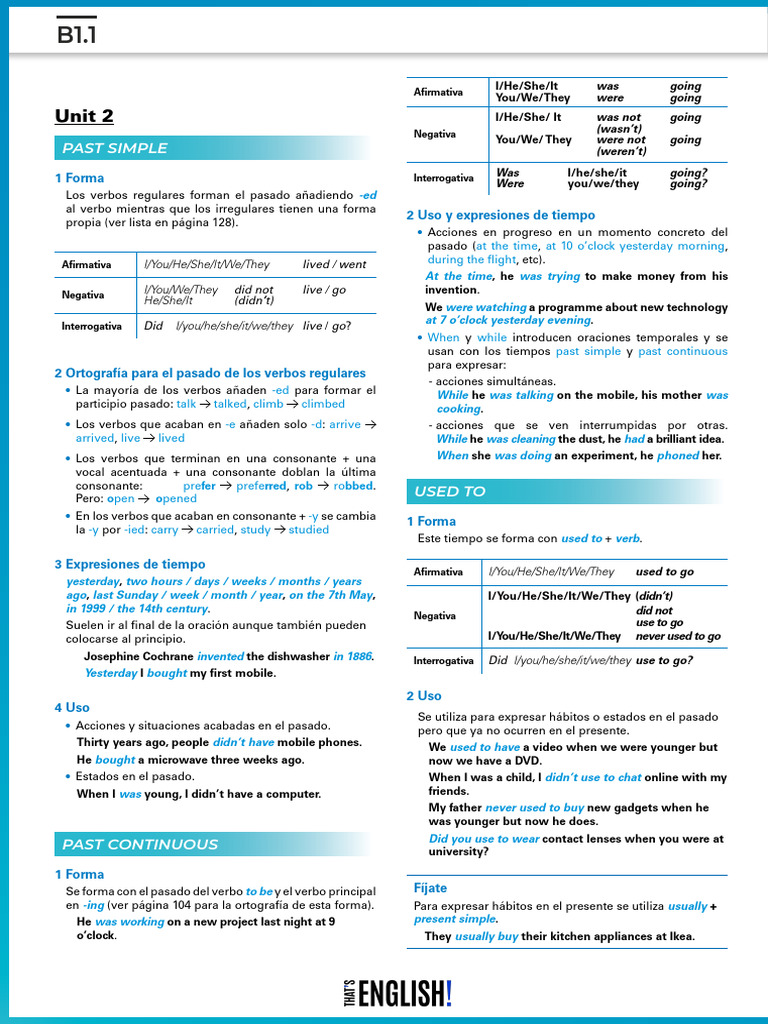 Past Simple and Continuous Grammar Guide | PDF