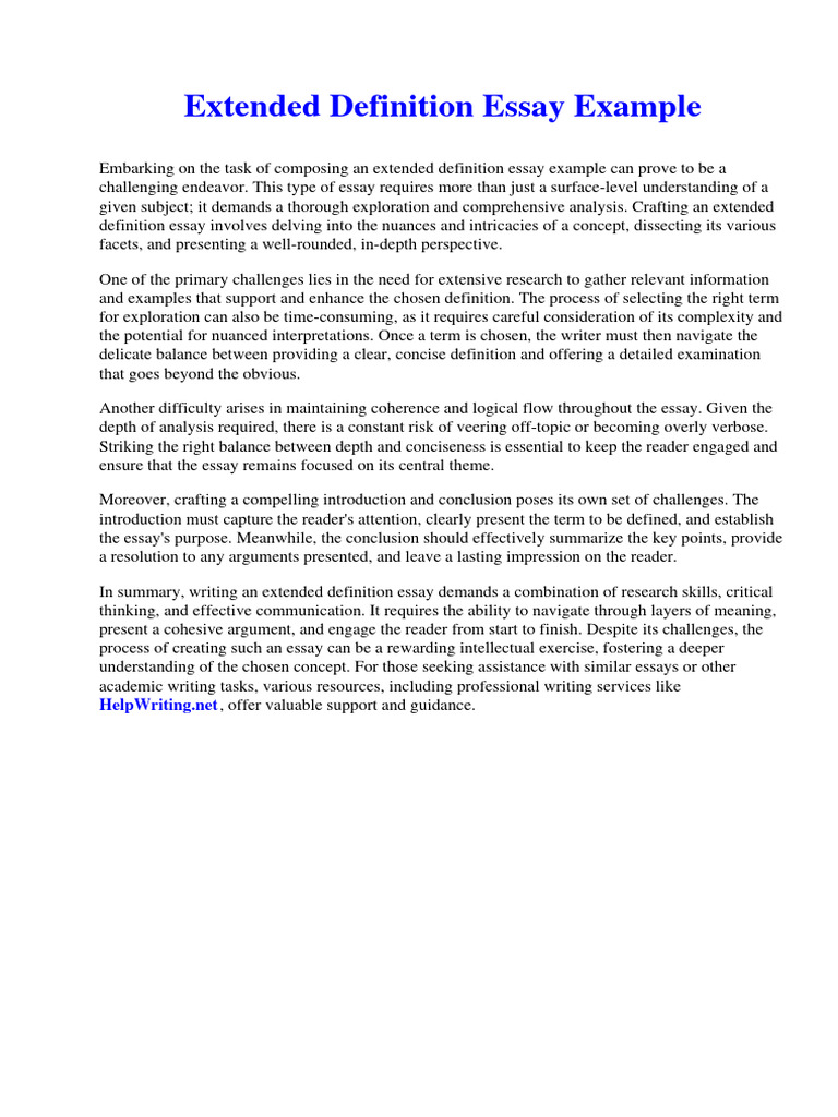 Extended Definition Essay Example | PDF | Grizzly Bear | Fences (Play)