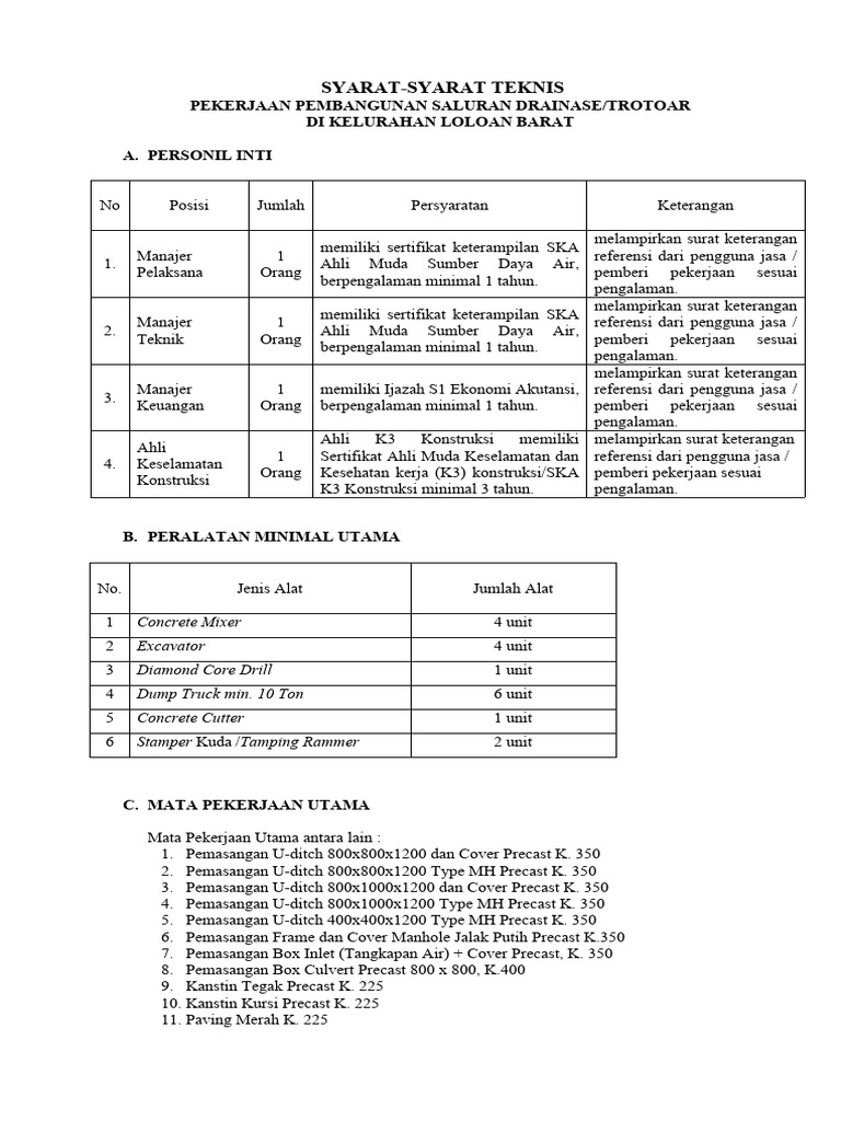 Syarat Teknis Lobar | PDF
