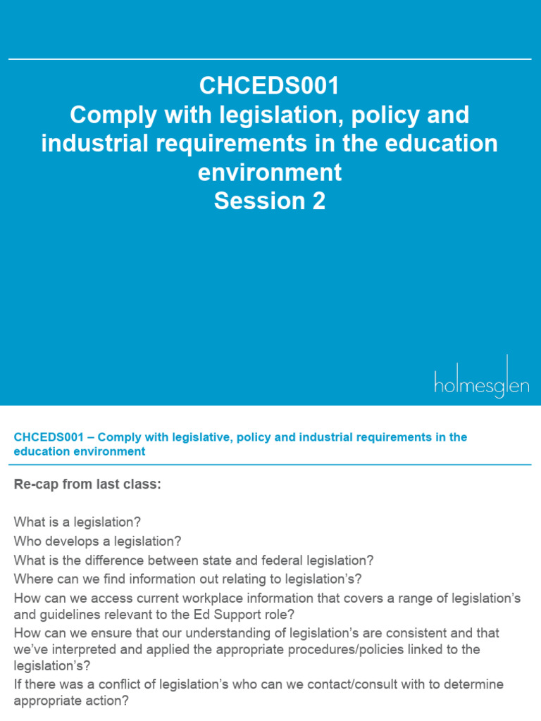 Complying with Education Legislation and Policies | PDF
