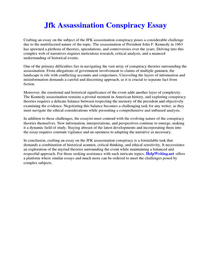 JFK Assassination Conspiracy Essay | PDF | Pentecostalism | Information
