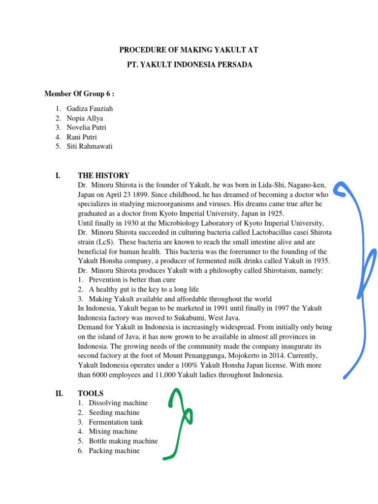 PROCEDURE OF MAKING YAKULT_copy | PDF | Milk | Nutrition
