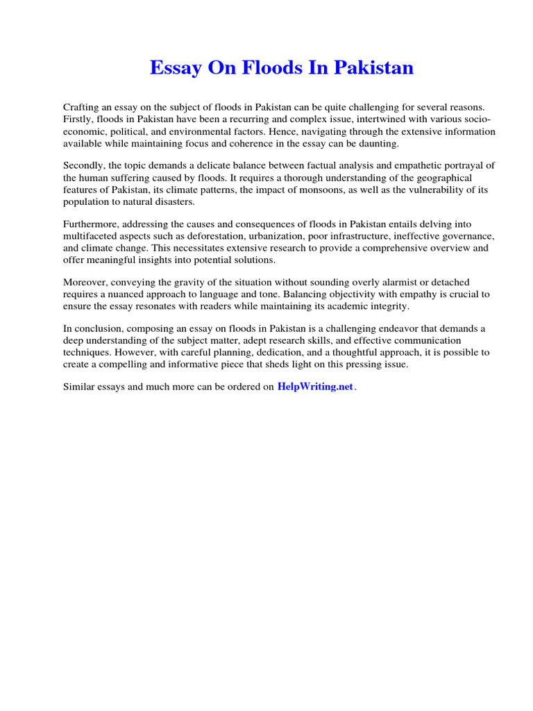 Essay On Floods in Pakistan | PDF | Artificial Neural Network | Statistics