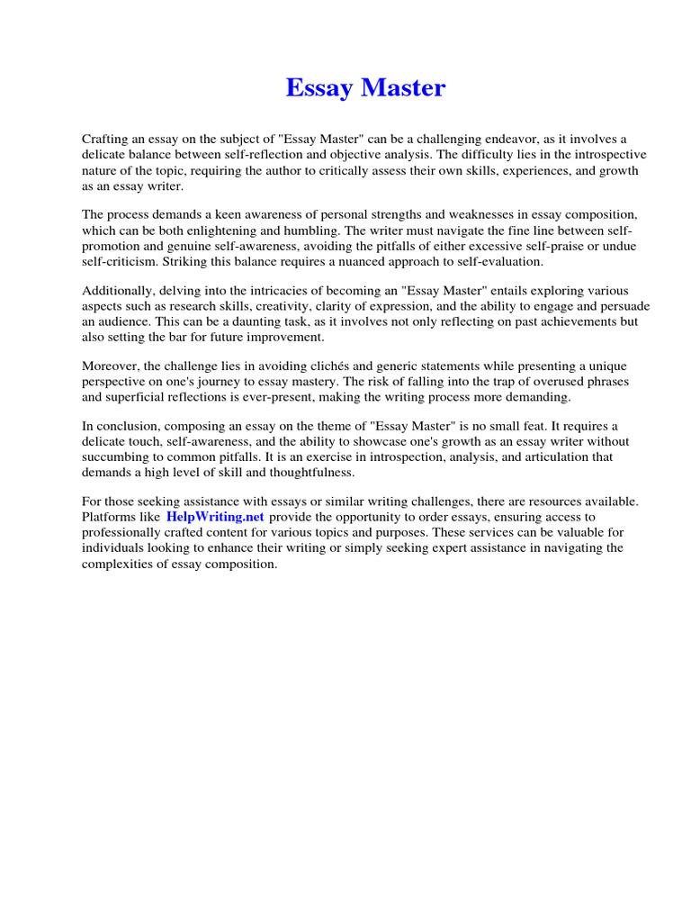 Essay Master | PDF