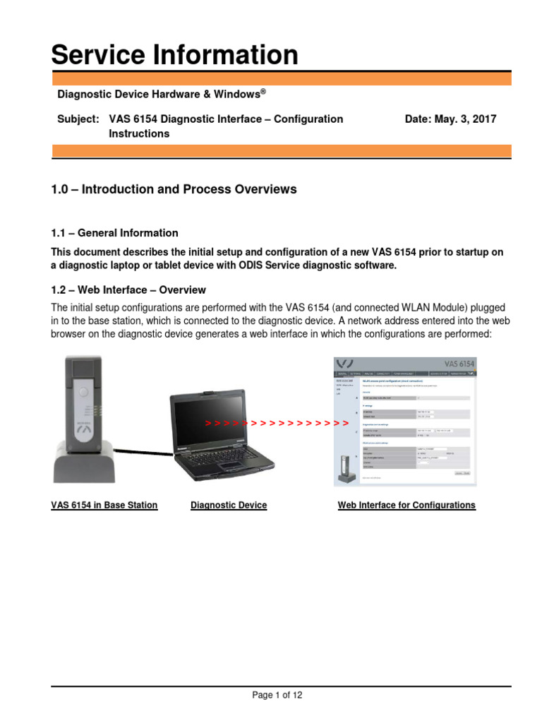 VAS 6154 Diagnostic Interface Configuration Instructions | PDF | Wireless Lan | Computer Network