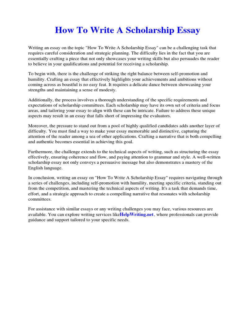 How To Write A Scholarship Essay | PDF | Measles | Infection