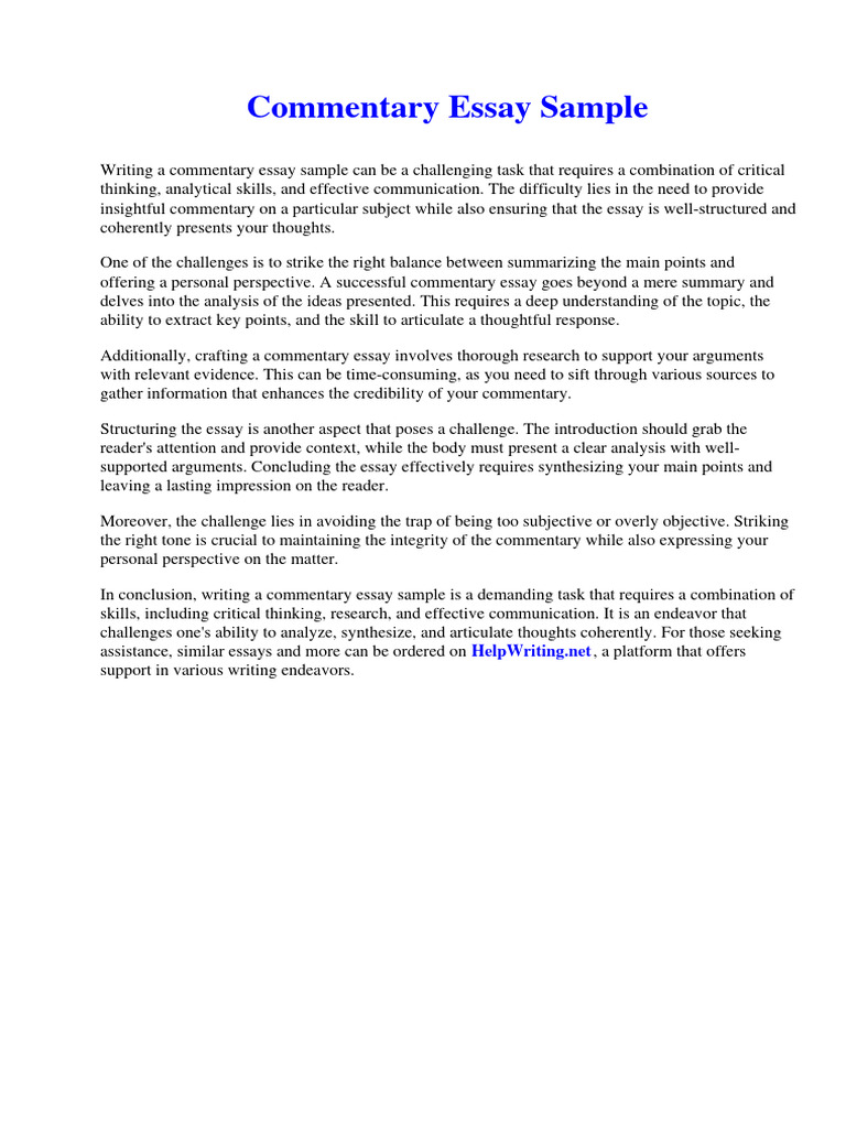 Commentary Essay Sample | Download Free PDF | Polymerase Chain Reaction ...