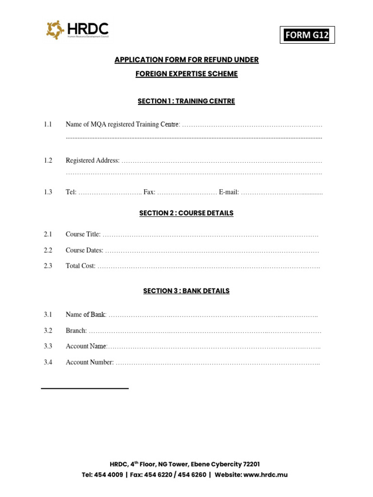 G12 Form | PDF | Payments | Service Industries