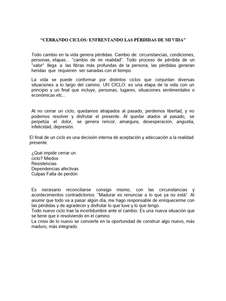 Cerrando Ciclos | PDF