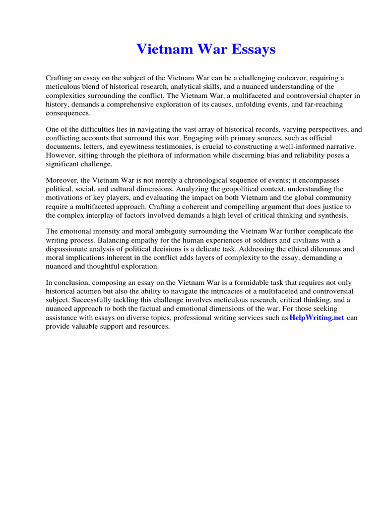 Vietnam War Essays | PDF