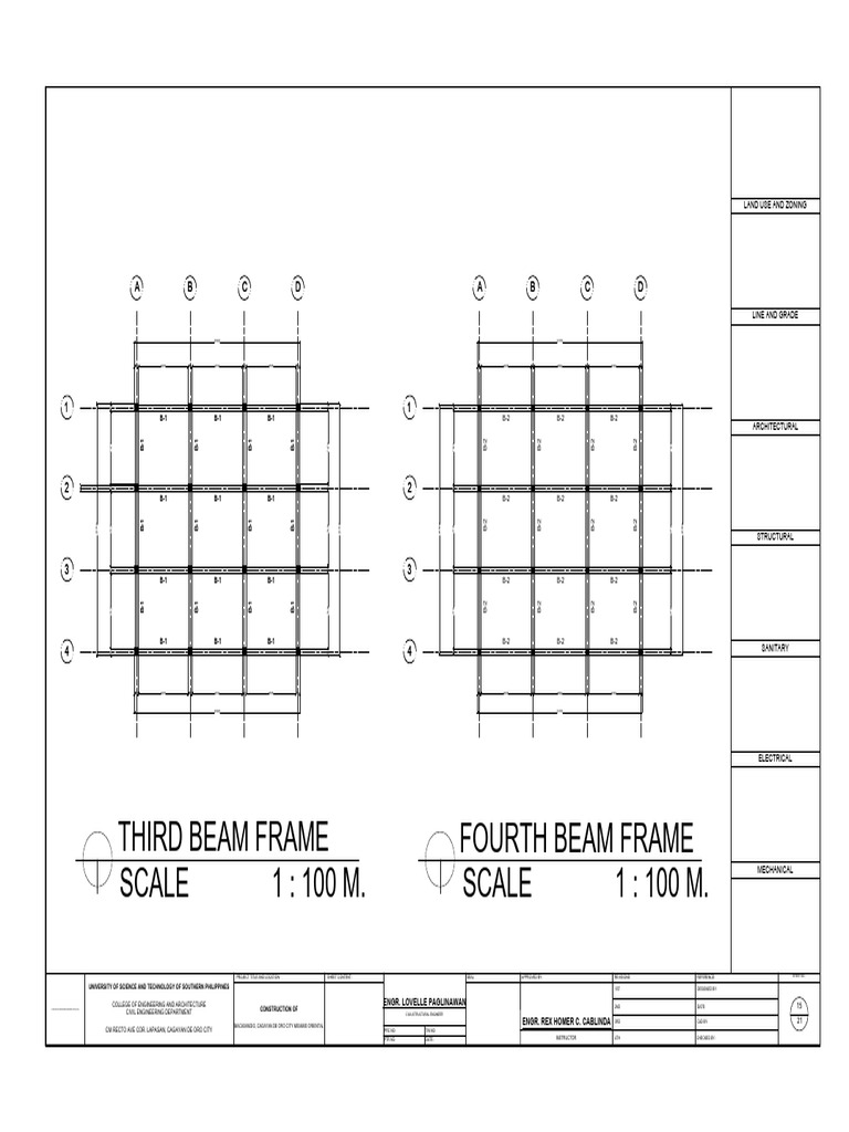10-Storey Commercial Building Beam Framing Plan (3rd&4th) | PDF ...