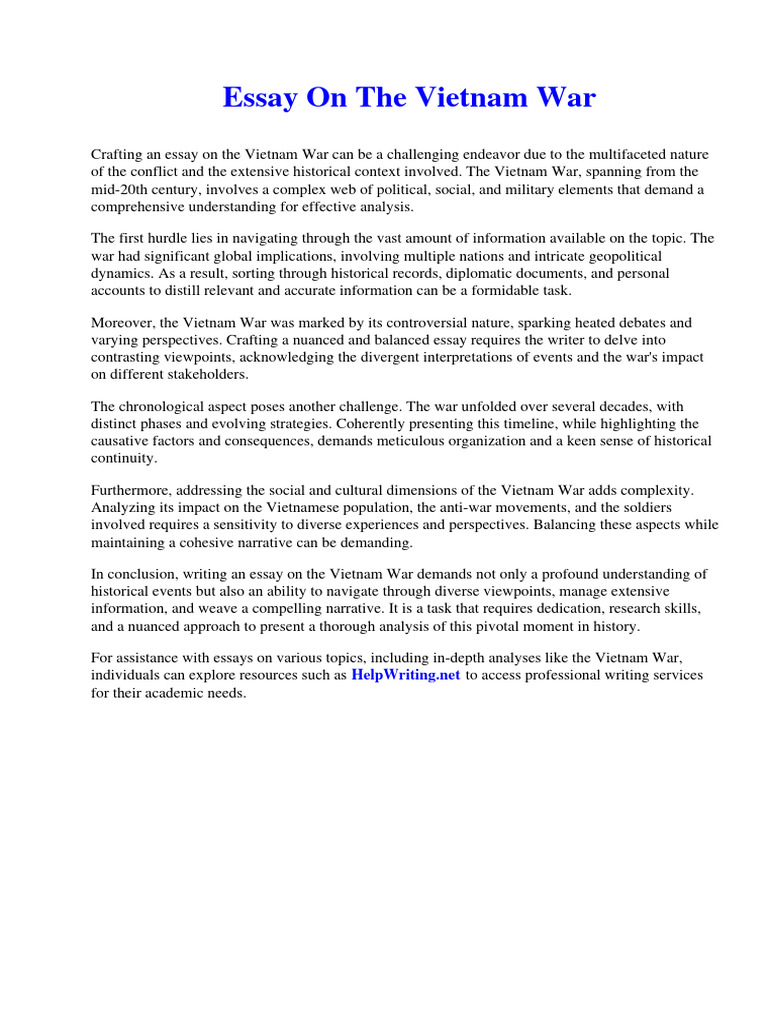 Essay On The Vietnam War | PDF | Genesis Creation Narrative | Data