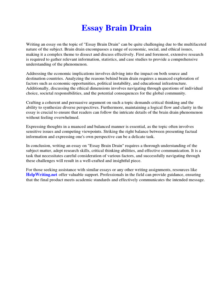 Essay Brain Drain | PDF