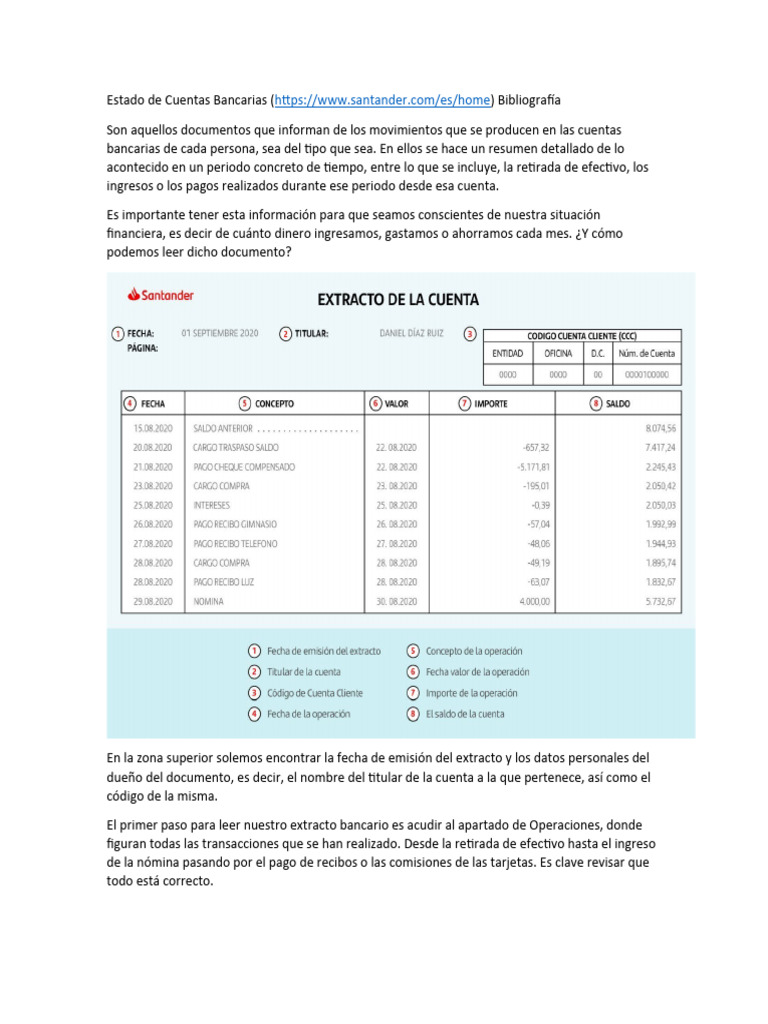 Estado de Cuentas Bancarias | PDF | Bancos | Contabilidad