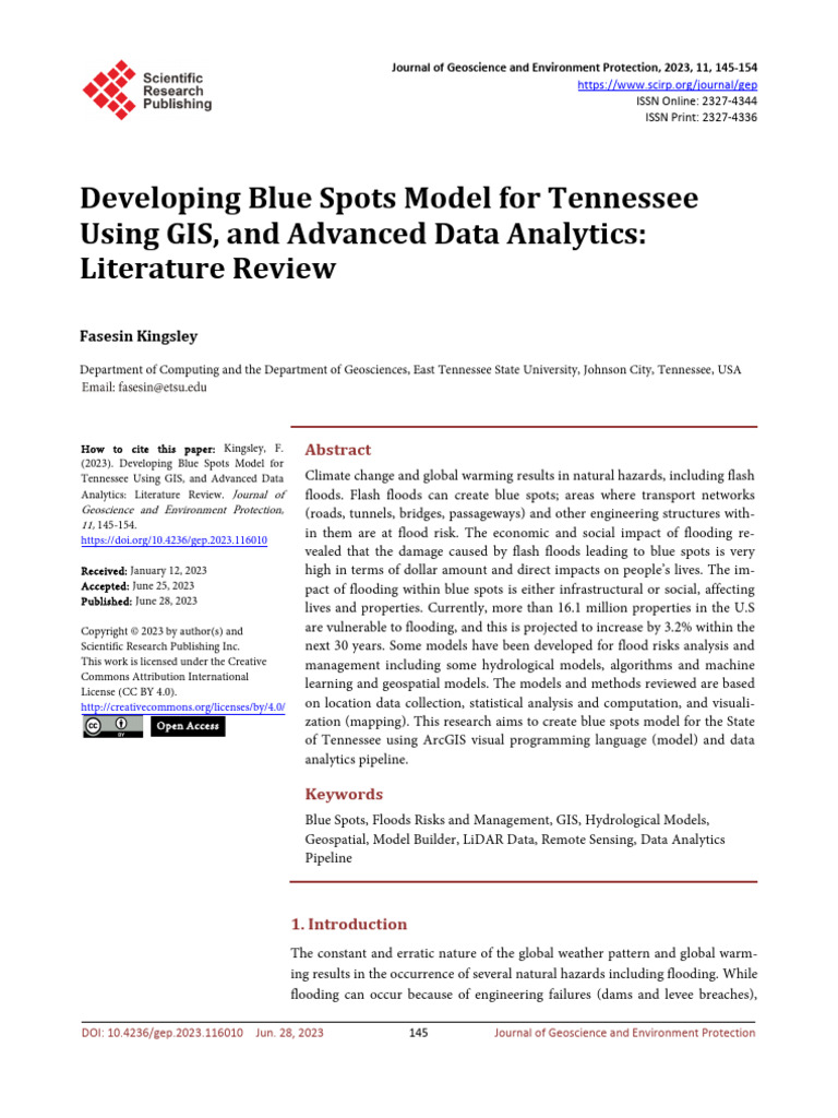 Blue Spot Model | PDF | Flood | Geographic Information System