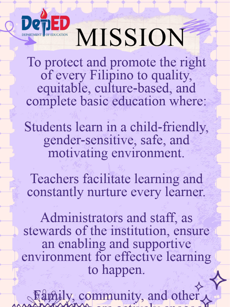 Deped Mission, Vision, Core Values | PDF