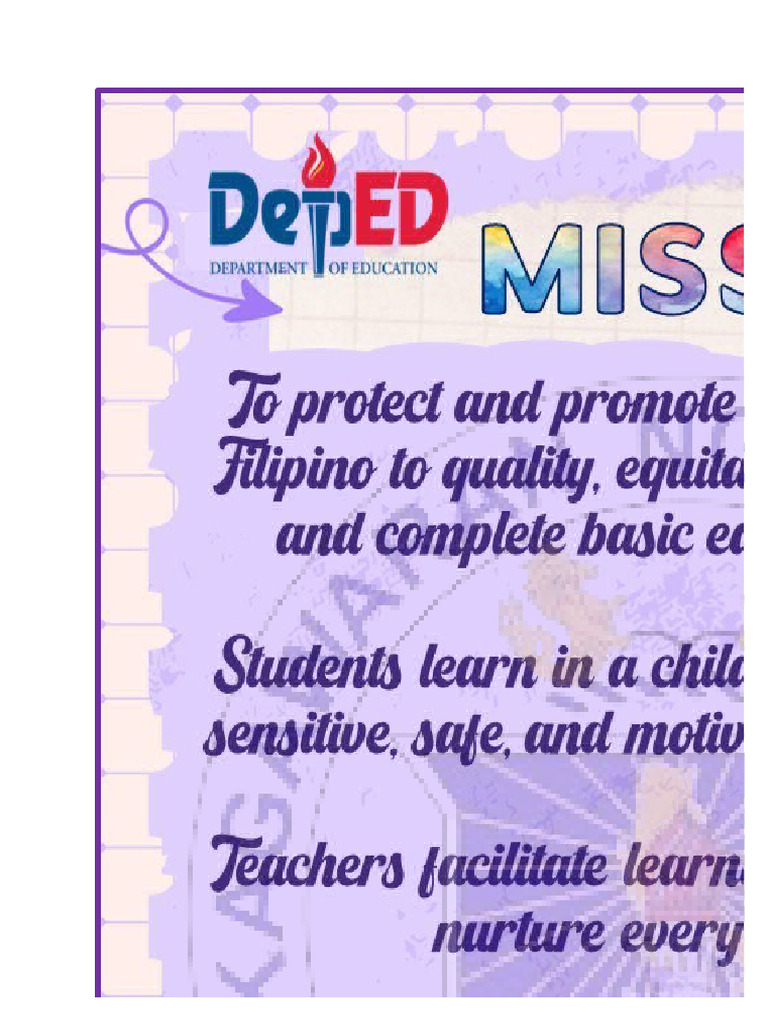 Deped - Mission, Vision, Core Values | PDF