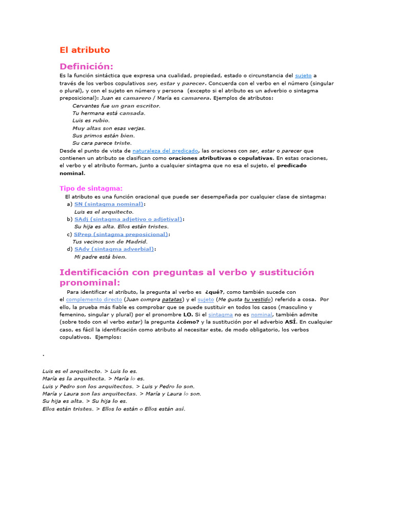 Atributo (Sintaxis) | PDF