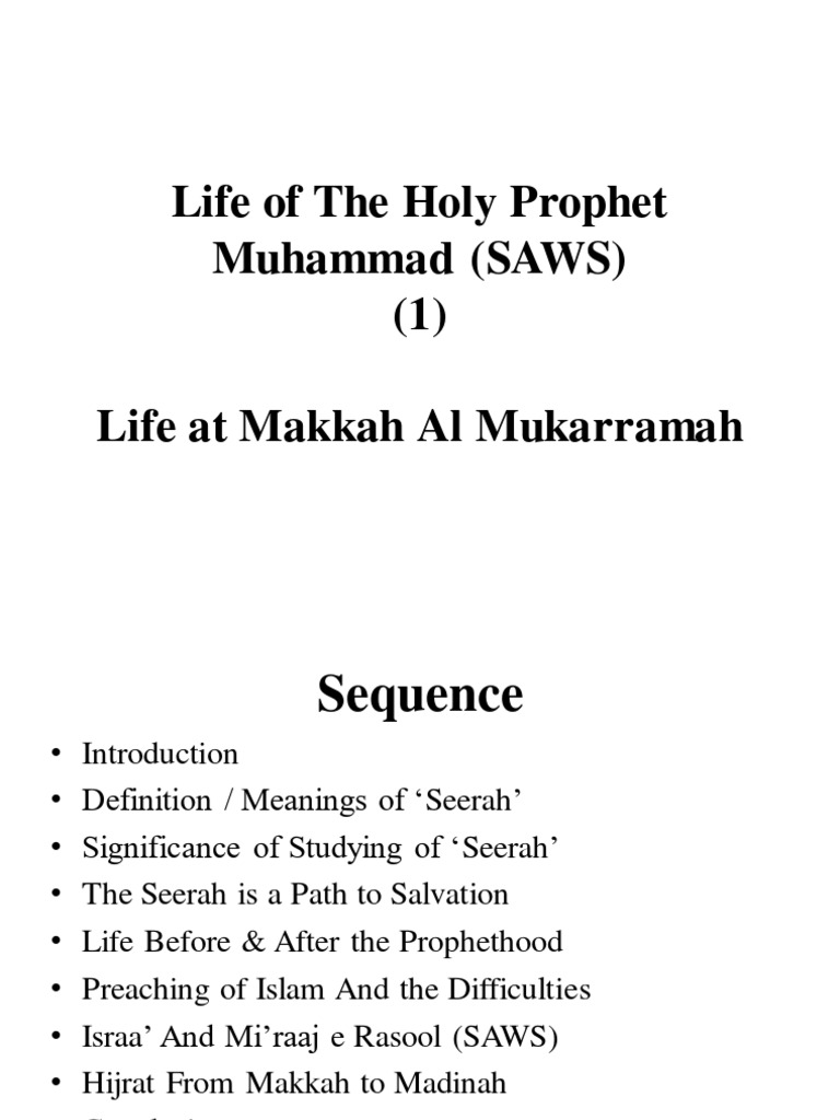 Life-of-Holy-Prophet Makki Life | PDF | Prophets And Messengers In ...