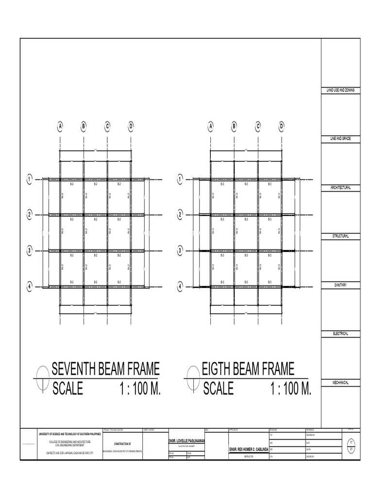10-Storey Commercial Building Beam Framing Plan (7th&8th) | PDF | Physical Sciences | Engineering