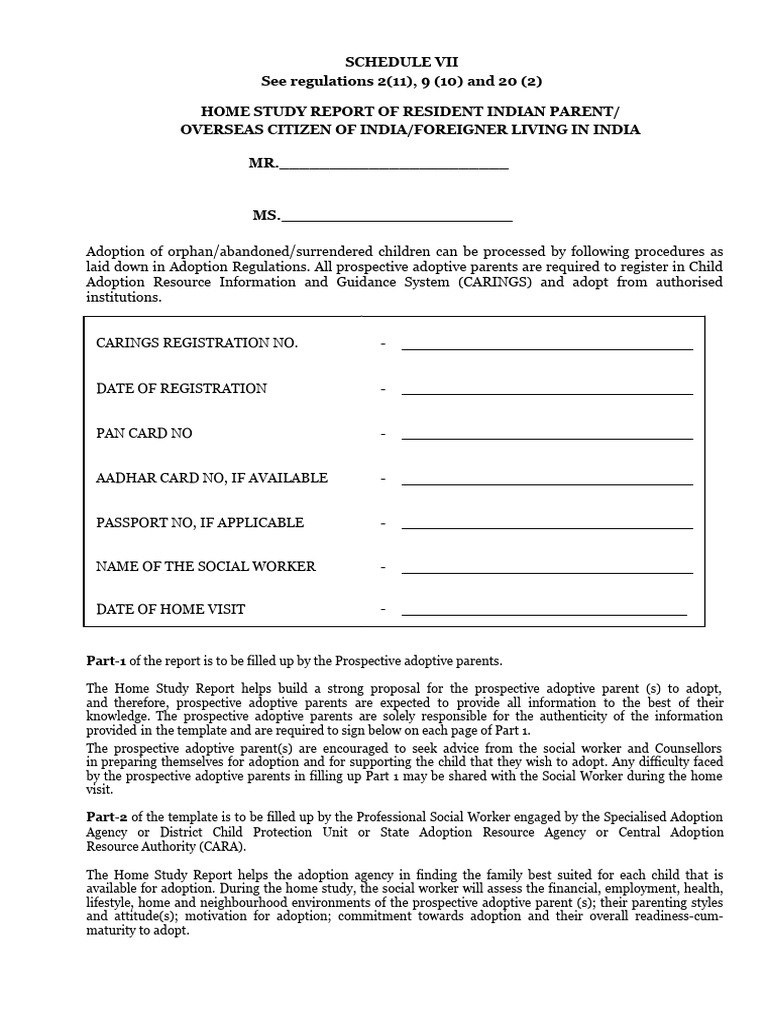 HSR Paretns Format - EMPTY | PDF