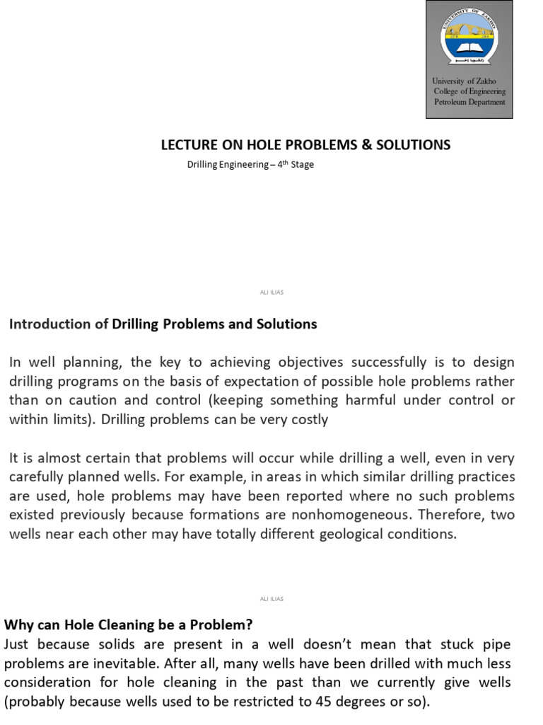 Drilling Problems. | PDF | Oil Well
