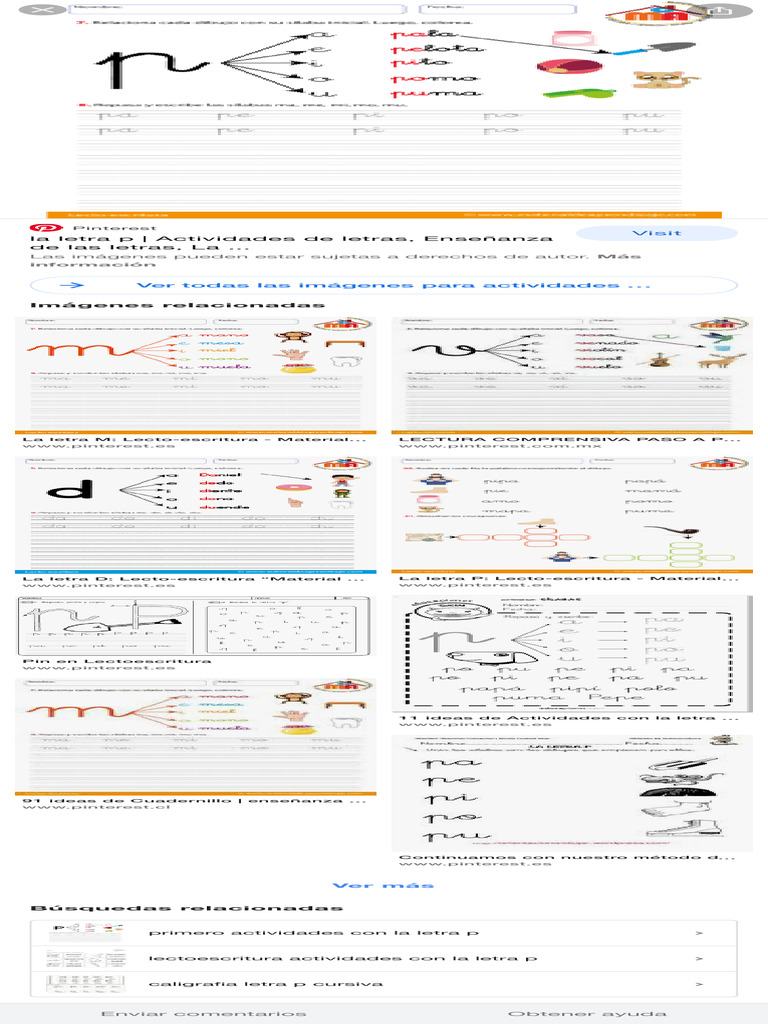 Actividades de Lectoescritura Letra P | PDF | Notación | Lingüística