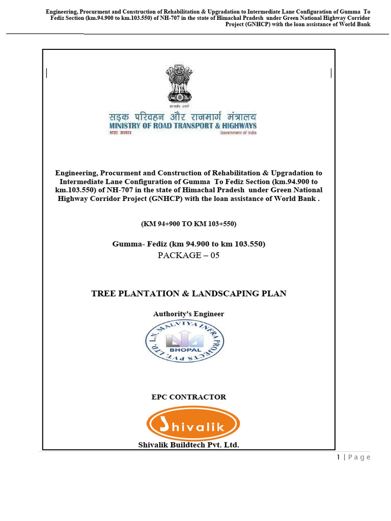 NH-707 Green Corridor Project Plan | PDF | Soil | Trees