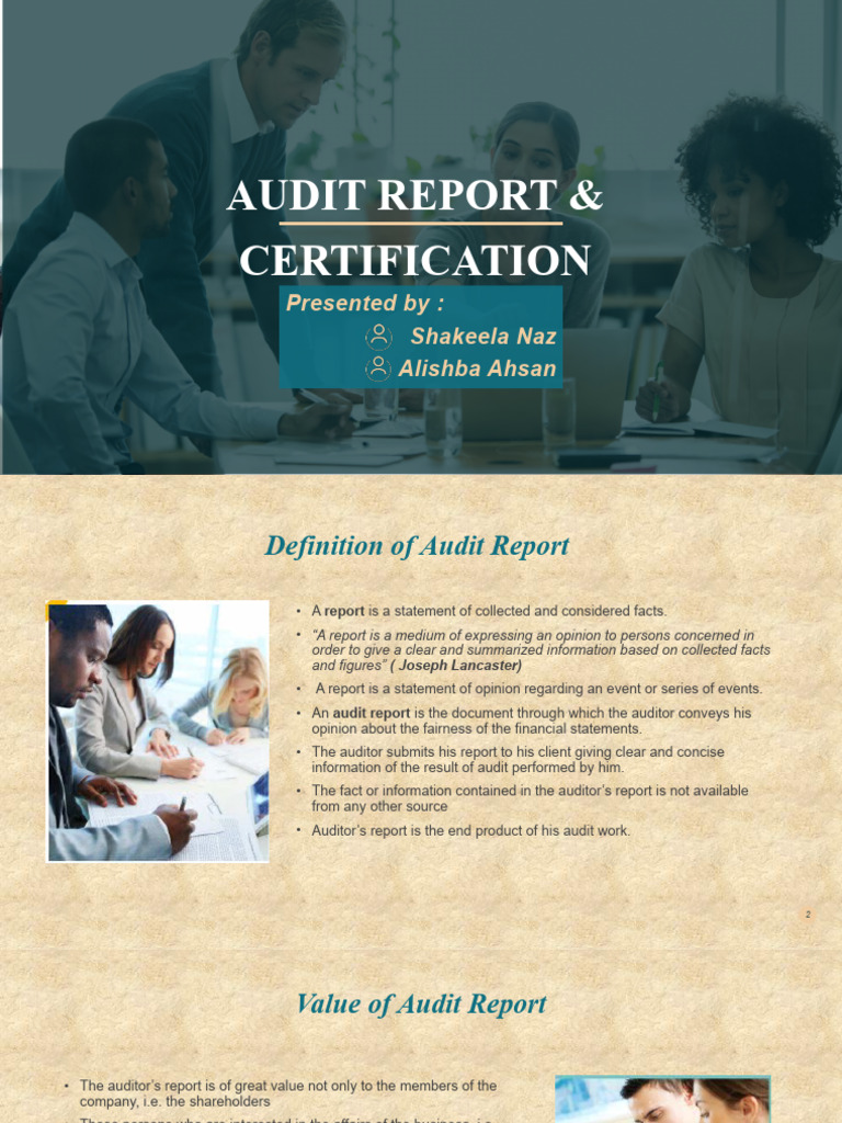 Audit Report &-1 | PDF | Auditor's Report | Audit