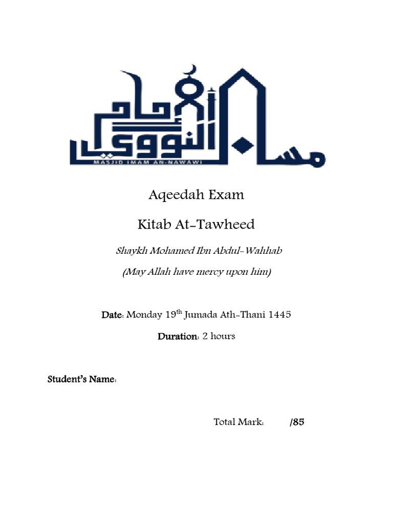 Kitab Tawheed Chaps 1-30 | PDF | Jinn | Tawhid