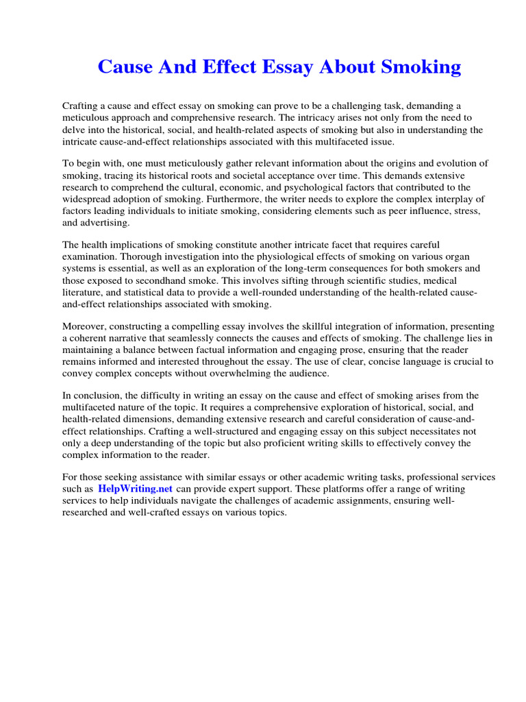 Cause and Effect Essay About Smoking | PDF | Protein Folding | Edgar Degas