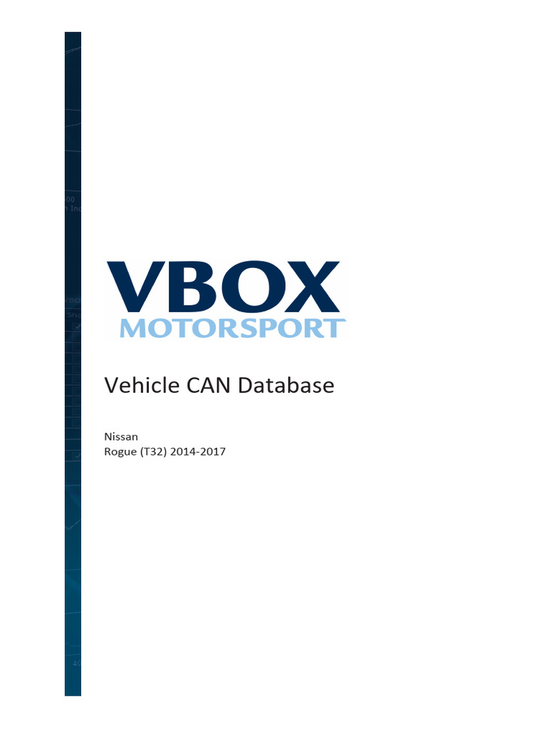 Nissan Rogue T32 CAN Database Guide | PDF | Vehicles | Manufactured Goods