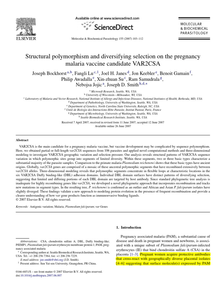2007 Structural Polymorphism and Diversifying Selection On The ...
