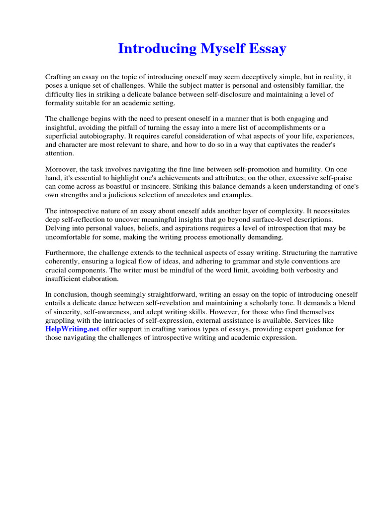 Introducing Myself Essay | PDF | Rwandan Genocide | Essays