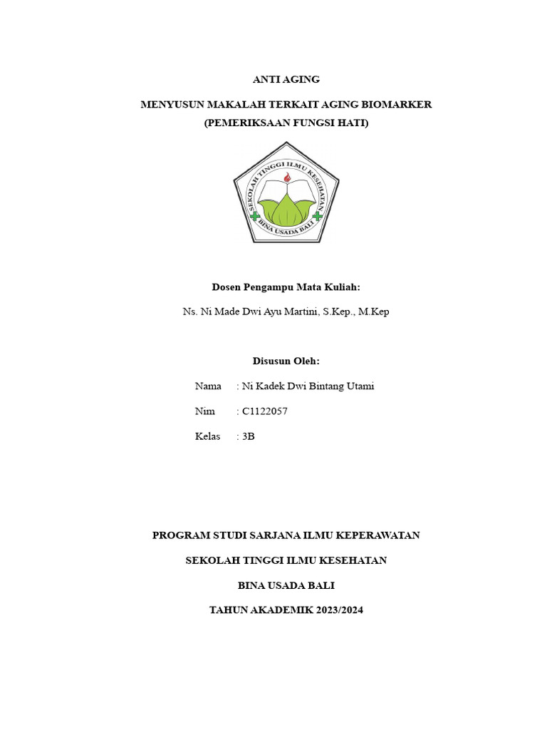 Tugas 5 - Dwi Bintang - C1122057 - 3B - Anti Aging | PDF