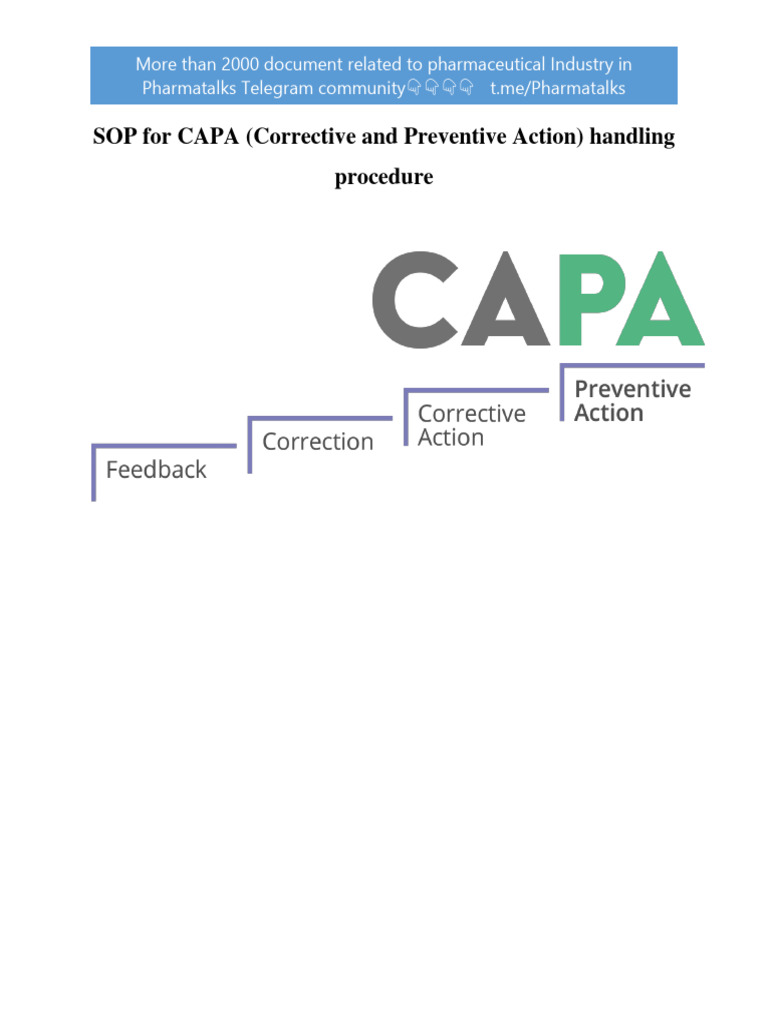 SOP For CAPA Handling Procedure | PDF | Business