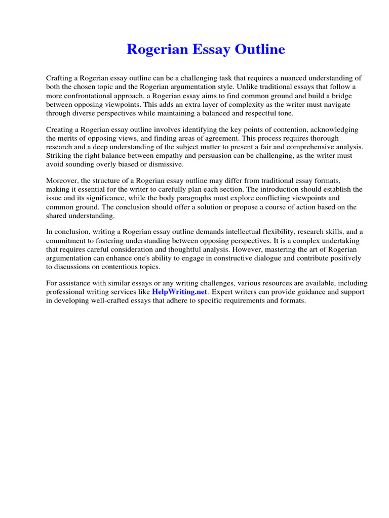 Rogerian Essay Outline | PDF