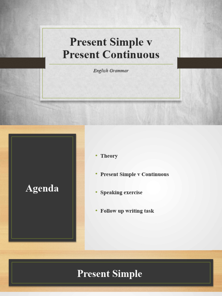 Present Simple V Present Continuous: English Grammar | PDF | English ...