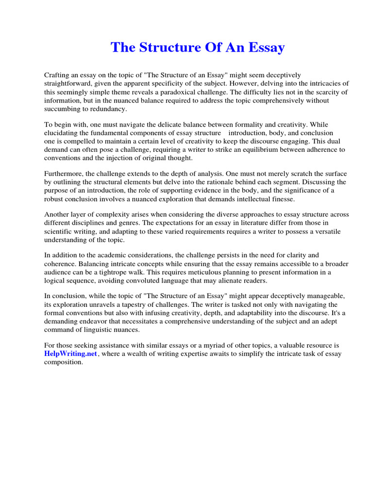 The Structure of An Essay | PDF | Essays | Mansfield Park