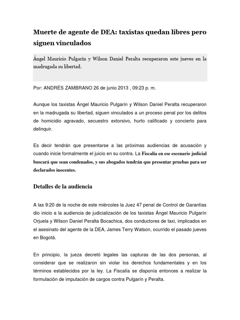 Caso Terry Watson | Descargar gratis PDF | Fiscal | Homicidio