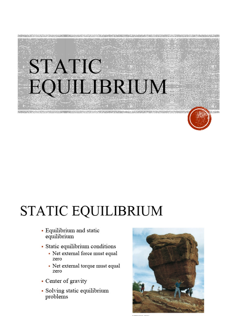 Lecture 4 Static Equilibrium | PDF | Force | Torque