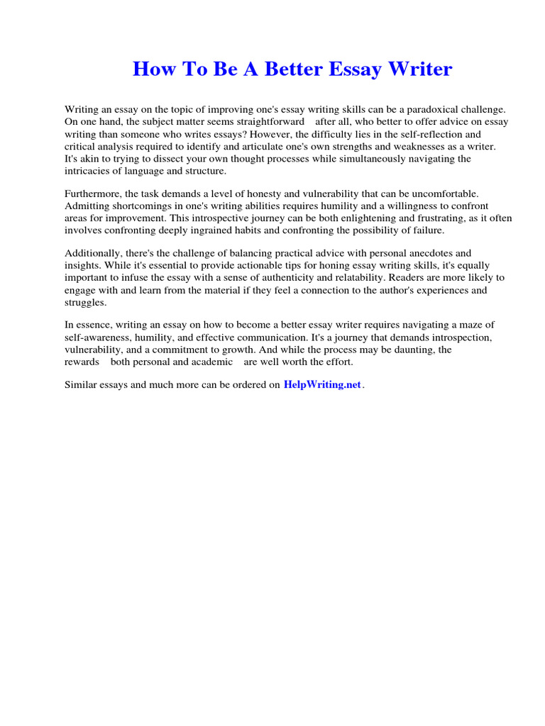 Improve Essay Writing Skills | PDF | Password