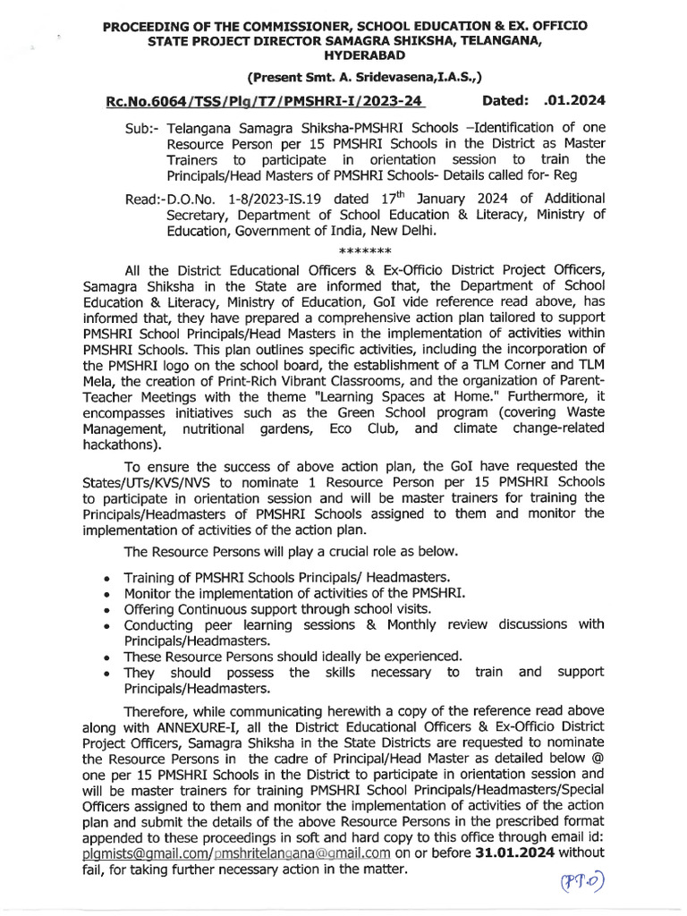 6064-PMSHRI-Resource Person-Proc | PDF
